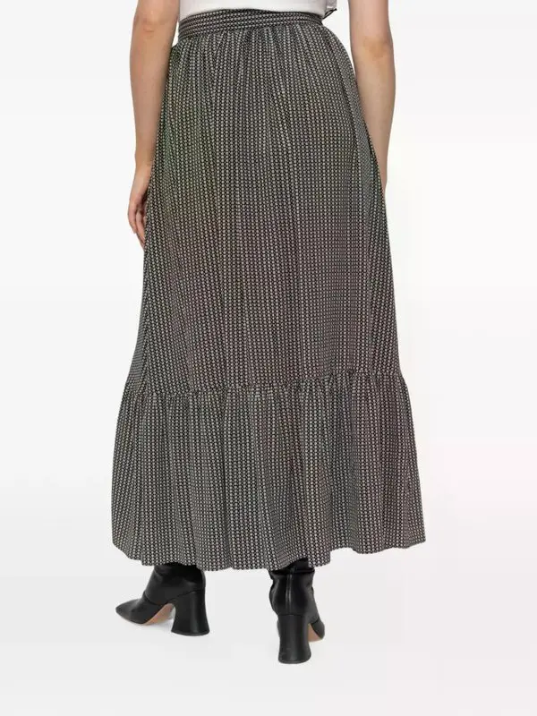 Chloé Geometric-print Tiered Midi Skirt