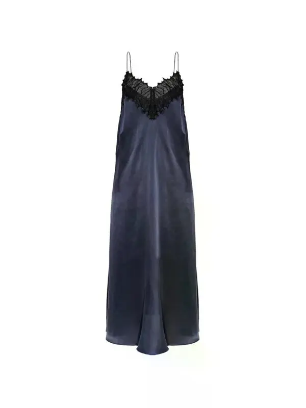 IRO PARIS Bailar Lace-trim Midi Dress - Blue