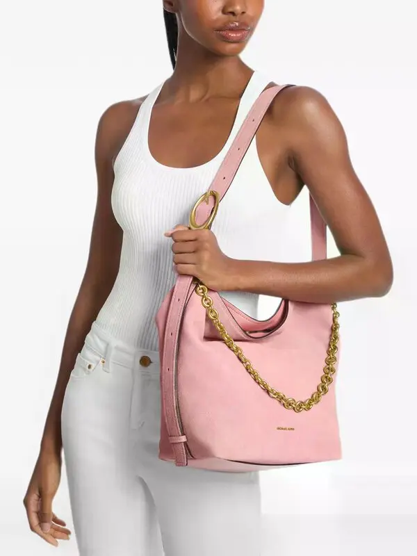Michael Kors Large Suede Shoulder Bag - Pink