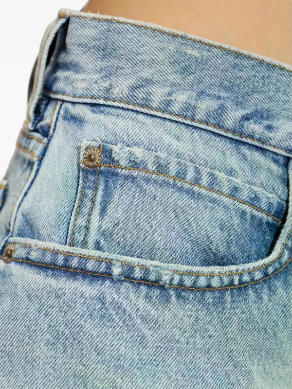 Balenciaga Distressed Frayed Edge Denim Shorts