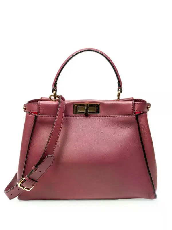 Fendi Medium Peekaboo Tote Bag - Red