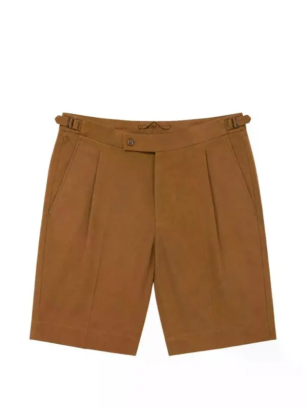 Incotex Pleated Side-adjuster Shorts - Brown