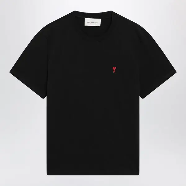 AMI Paris Cotton De Coeur T-shirt - Black