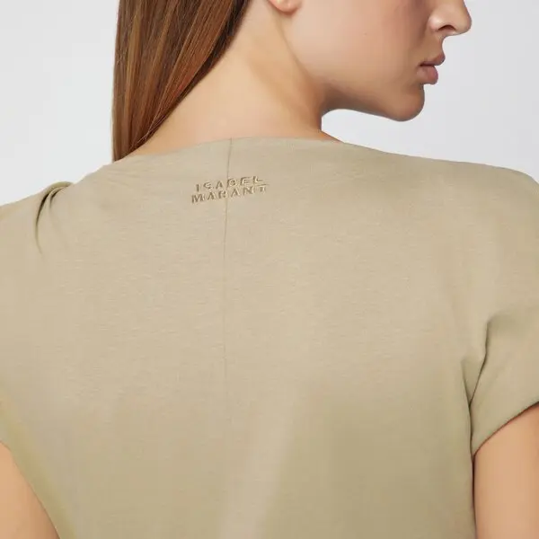 Isabel Marant Étoile Draped Jersey Dress With Embroidered Logo - Silver