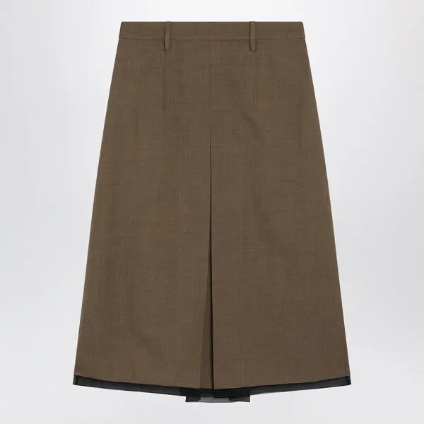 Prada Virgin Wool Skirt - Brown