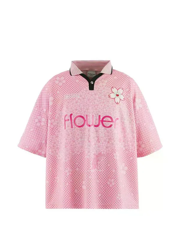 TAKASHI MURAKAMI X Yuta Hosokawa Mononoke Made Check-pattern Floral-print T-shirt - Pink