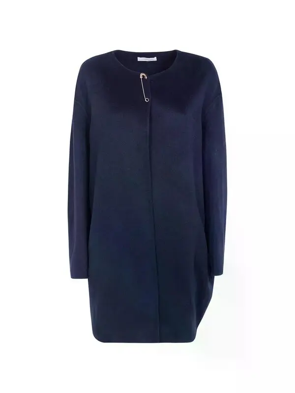 Liviana Conti Safety-pin Wool Coat - Blue