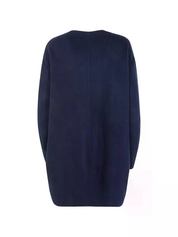 Liviana Conti Wool Coat With Safety Pin Fastening - Blue