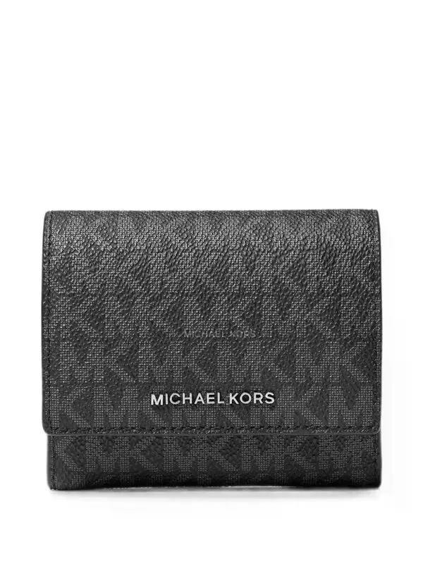 Michael Kors Hudson Signature Logo Monogram-print Wallet - Black
