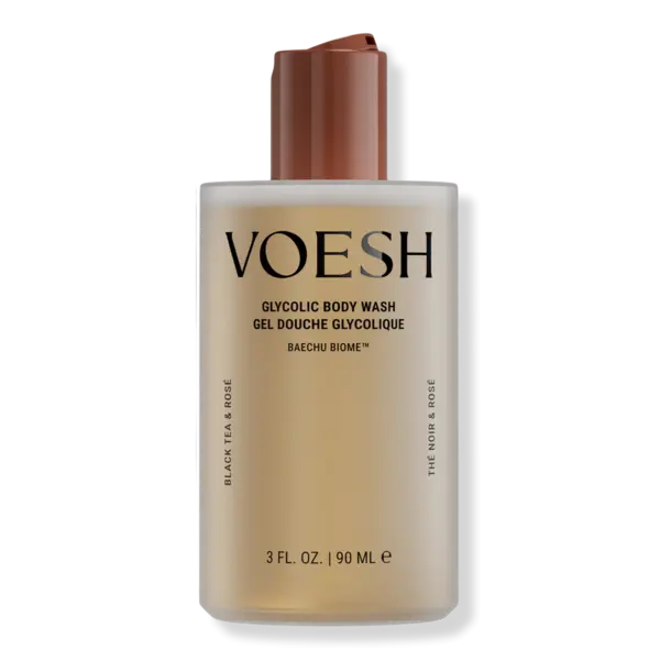 VOESH Mini Exfoliating Glycolic Acid Body Wash For Soft Glowing Skin Black Tea & Rose - One-color