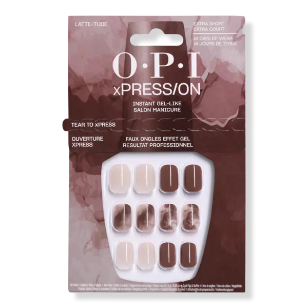 OPI Xpress/on Fall Press-on Nail Collection - Latte-tude