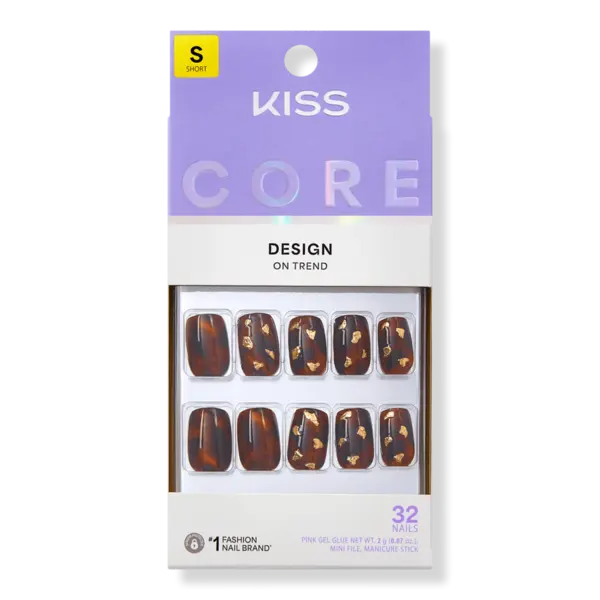 Kiss Core Design Short Squoval Press On Nails, Your Time - One-color