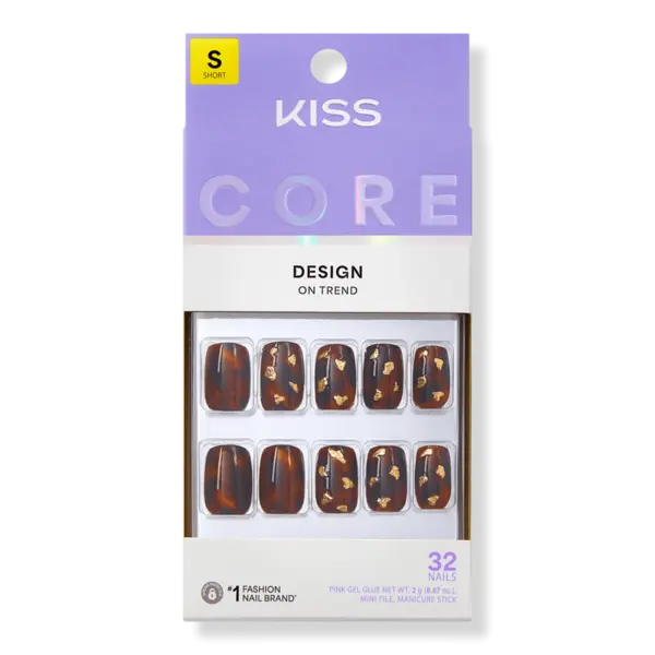 Kiss Core Design Short Squoval Press On Nails, Your Time - One-color