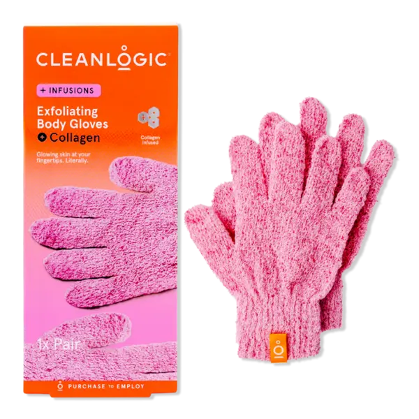 CLEANLOGIC Exfoliating Body Gloves With Collagen Infusions - One-color