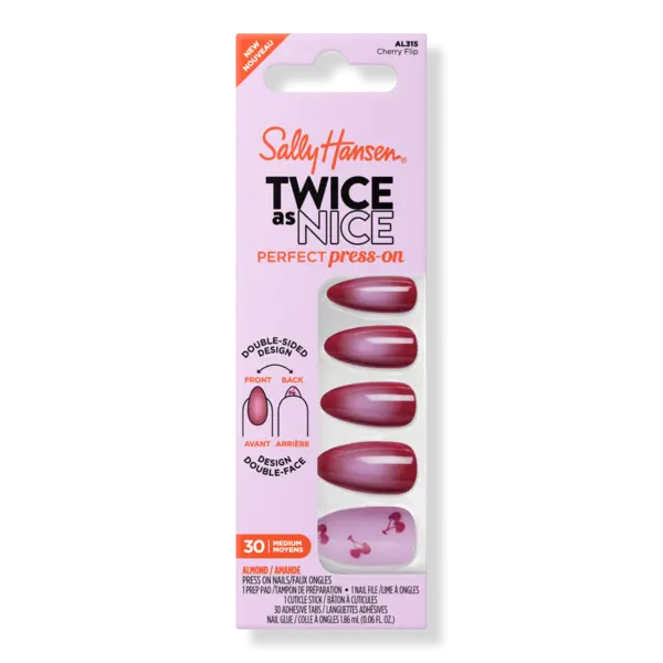 SALLY HANSEN Salon Effects Press Ons Twice As Nice Collection - Cherry Flip