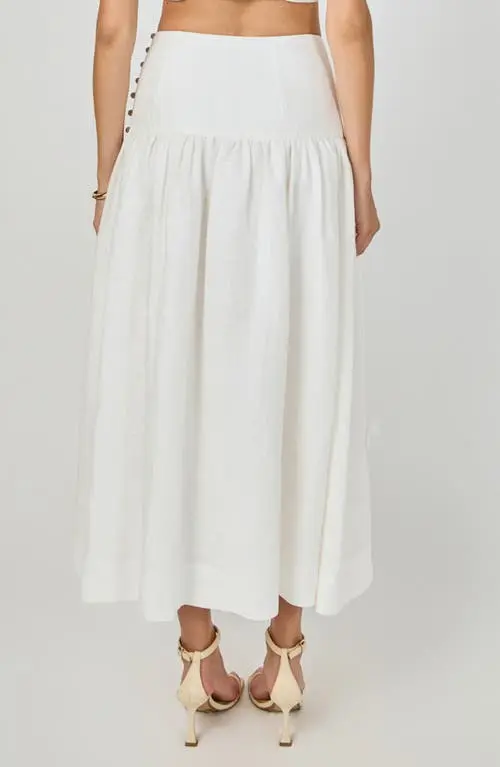 Endless Rose Floral Detail Linen Midi Skirt