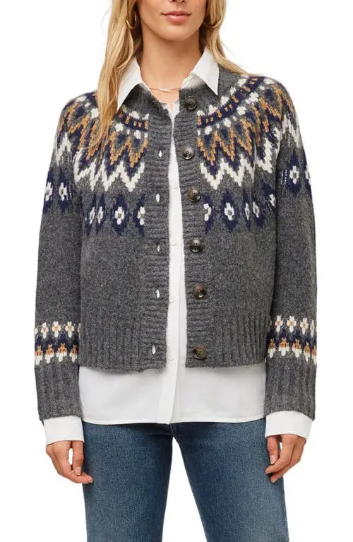 Fifteen Twenty Alina Mixed Media Fair Isle Cardigan - Multi