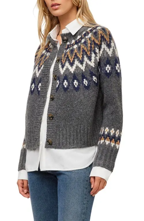 Fifteen Twenty Alina Mixed Media Fair Isle Cardigan
