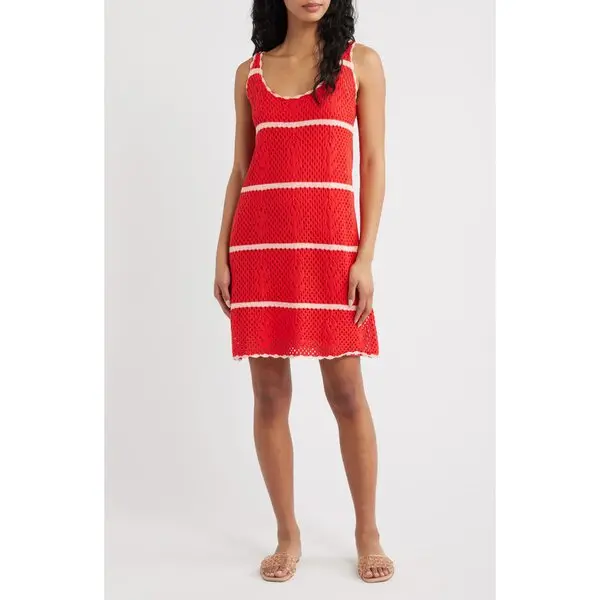 FRNCH Rosaria Stripe Pointelle Minidress