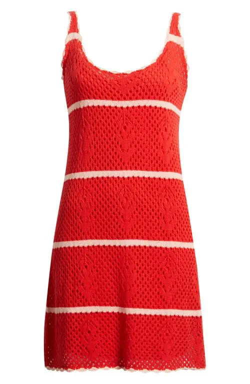 FRNCH Rosaria Stripe Pointelle Minidress