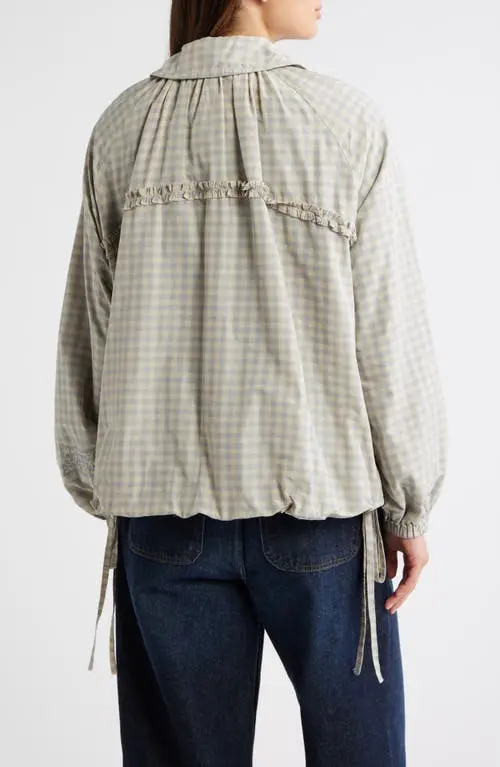 DAMSON MADDER Lailah Gingham Lightweight Bomber Jacket
