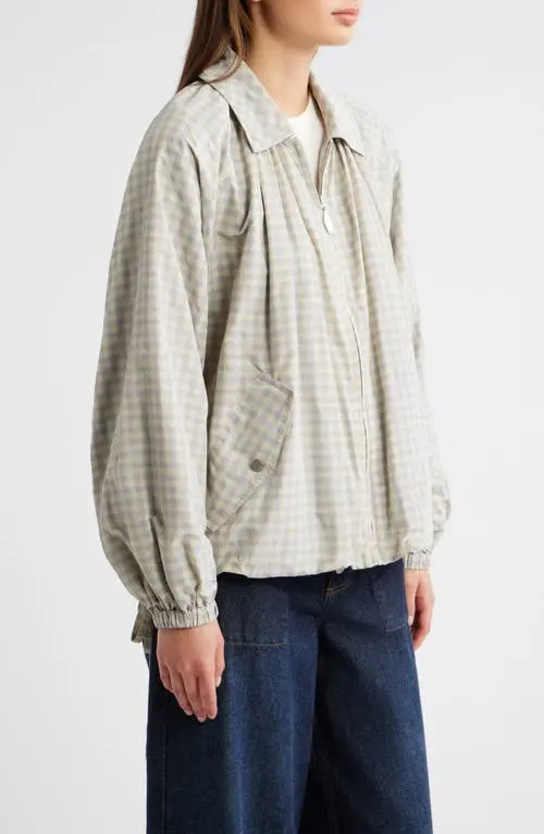 DAMSON MADDER Lailah Gingham Lightweight Bomber Jacket