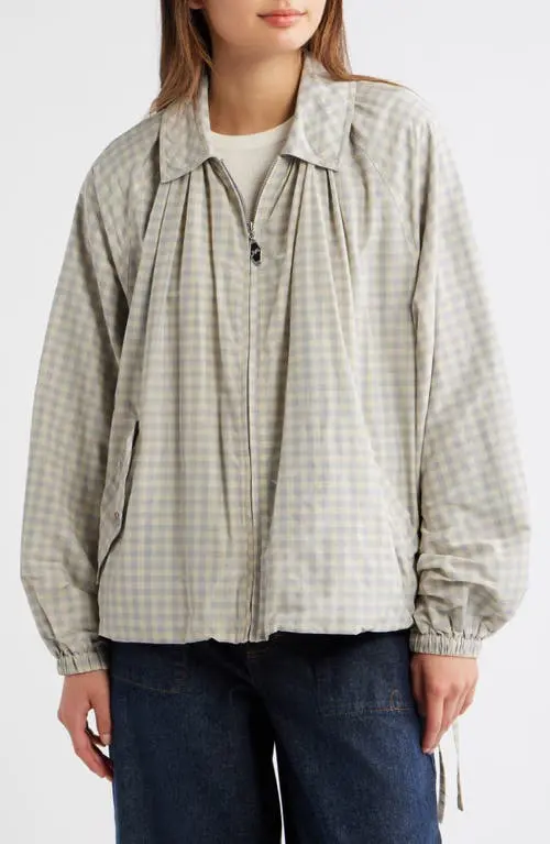 DAMSON MADDER Lailah Gingham Lightweight Bomber Jacket