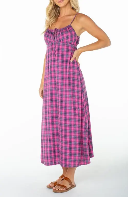 Roxy Late Night Plaid Midi Dress