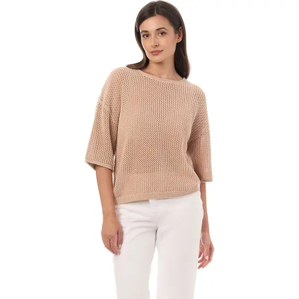 Equipment Mesh Elbow Sleeve Sweater - Desert Rose