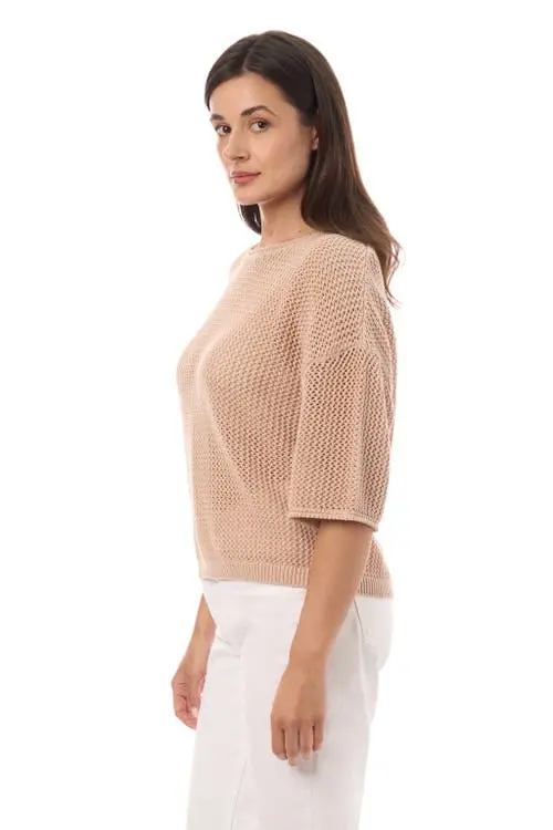 Equipment Mesh Elbow Sleeve Sweater - Desert Rose