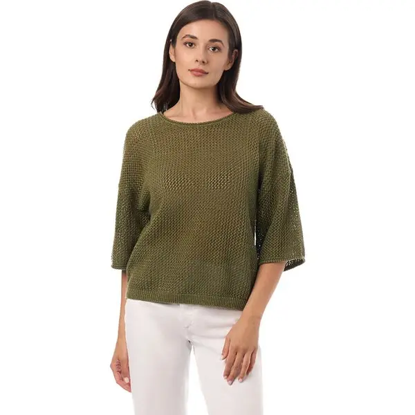 Equipment Mesh Elbow Sleeve Sweater - Summer Olive