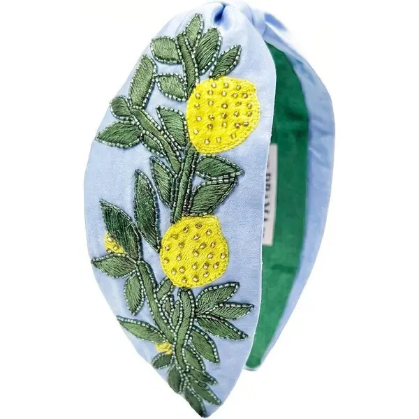 HAIR DRAMA CO Lemon Spritz Knotted Headband - Blue