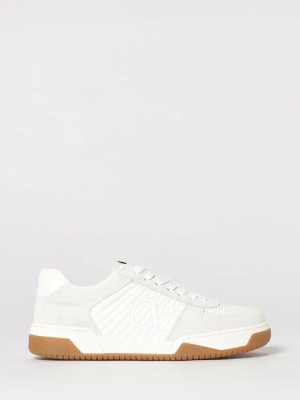Valentino Garavani Sparry Leather And Suede Sneakers - White