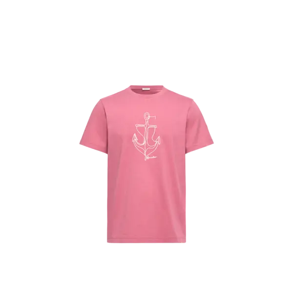 Moncler Embroidered Cotton T-shirt - Purple