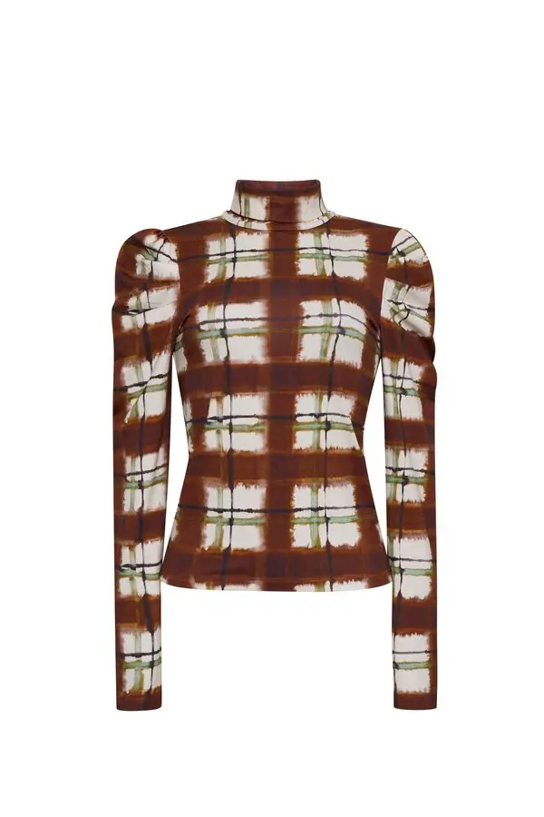 Cara Cara Chira Top - Painted Plaid Brown