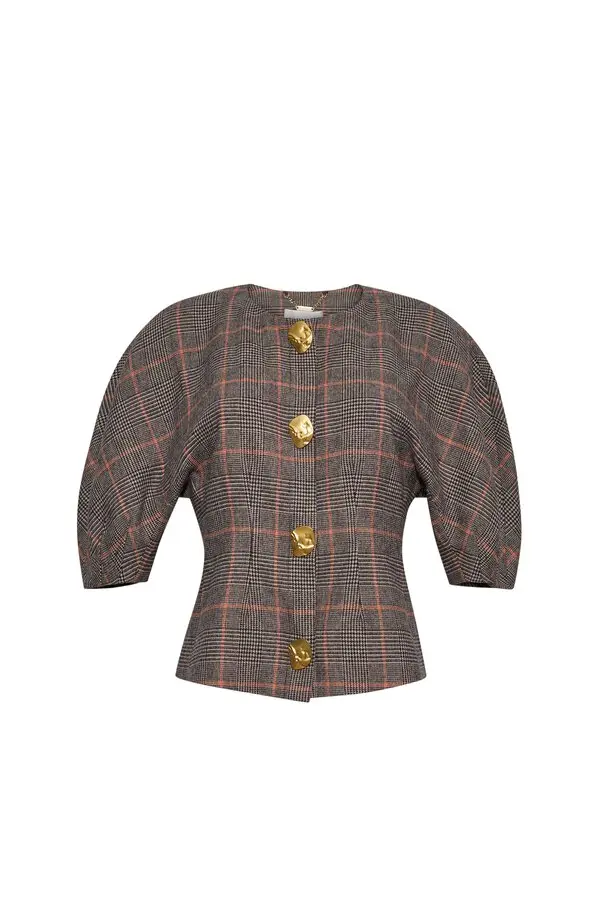 Cara Cara Fletcher Top - Odette Plaid