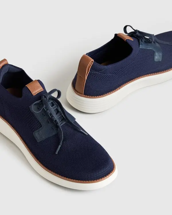 Quince Engineered Knit Derby Sneaker - Dark Navy