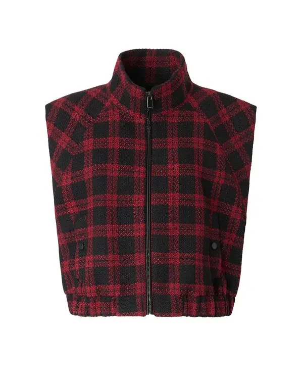 Pinko Tailored Cropped Jacket With Satin Finish Lining - Nero/rosso