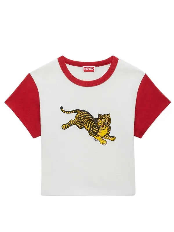 Kenzo Graphic Print Cotton Crewneck - Bianco