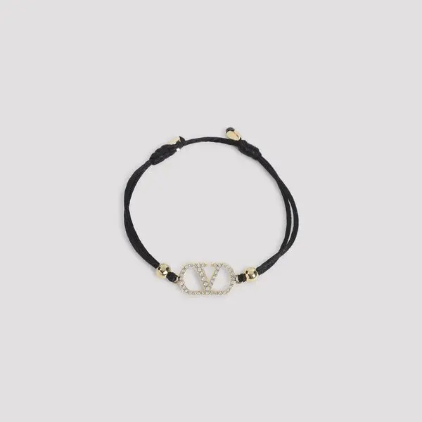 Valentino Garavani Vlogo Signature Cotton Bracelet - Black