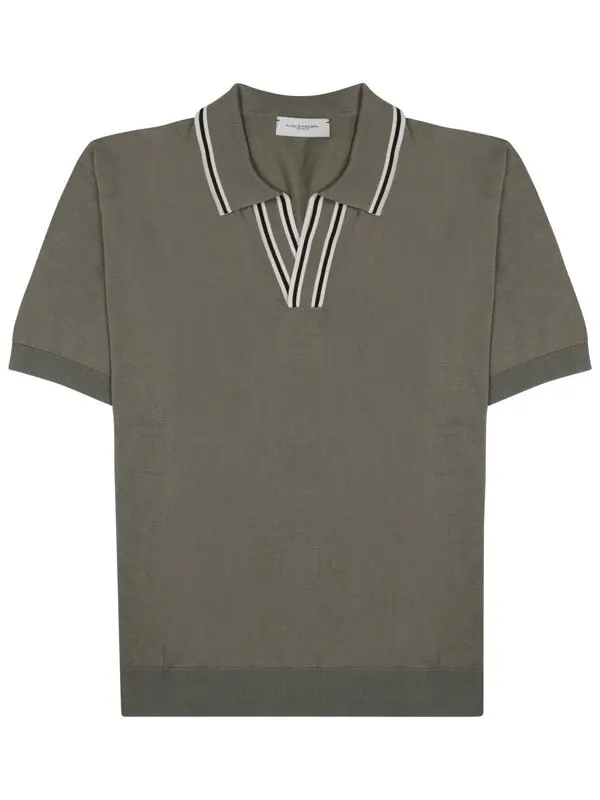 PAOLO PECORA MILANO Silk-cotton Polo Shirt - Grey