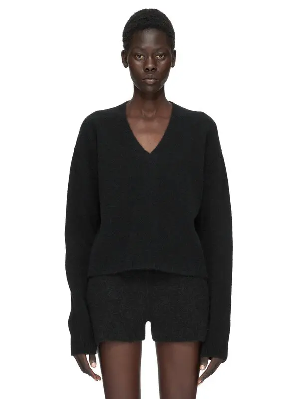 Rick Owens V-neck Drop Shoulder Sweater - Nero