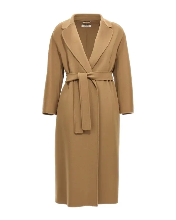 Max Mara Sleek Virgin Wool Coat For - Cammello