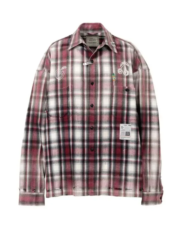 Mihara Yasuhiro Embroidered Plaid Button-up Shirt