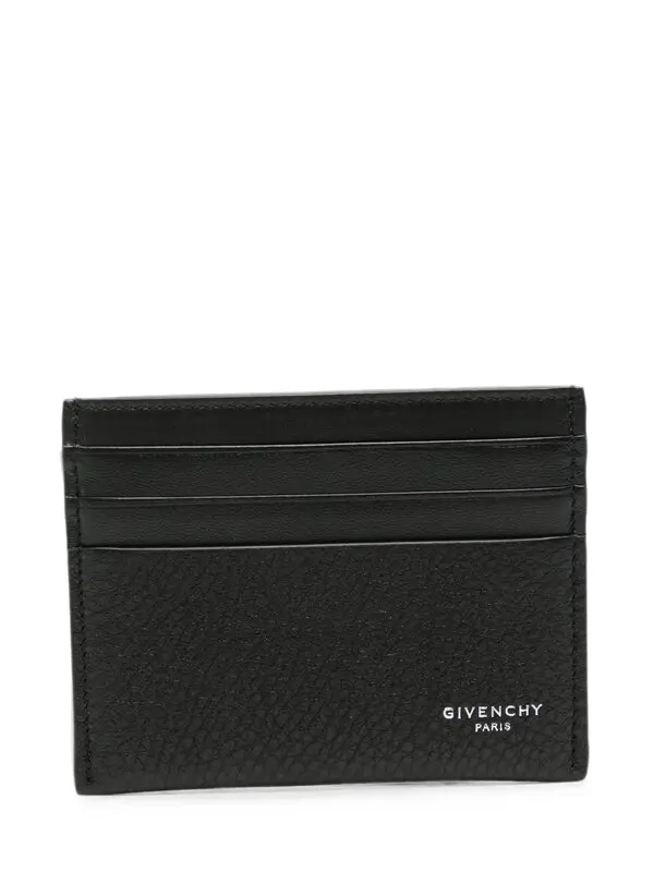 Givenchy Leather Card Holder With Logo - Black