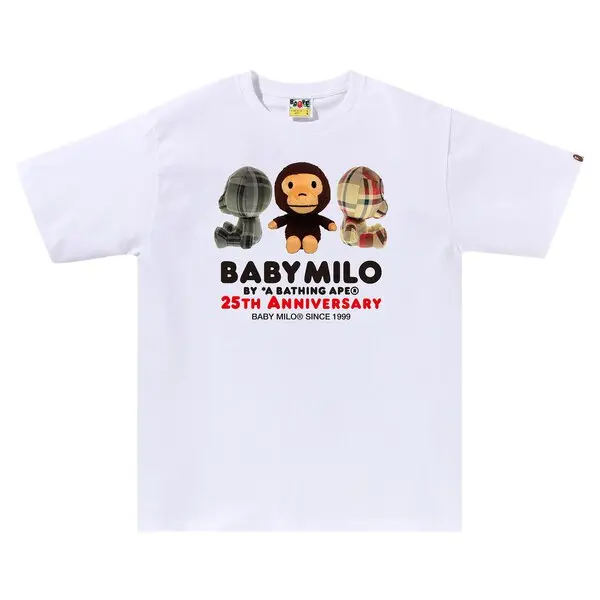 A BATHING APE Baby Milo 25th Anniversary Plush Doll Tee - White