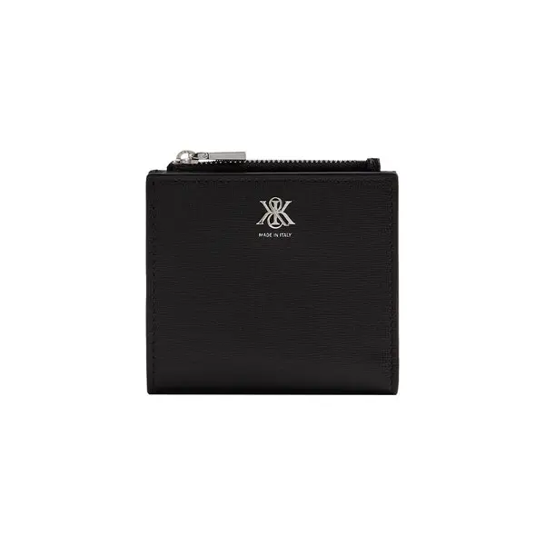 Kith Saffiano Leather Snap Wallet - Black
