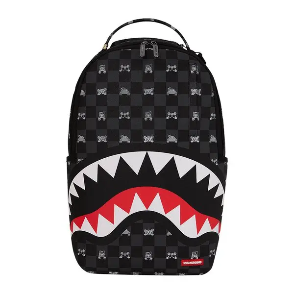 SPRAYGROUND Peeking Character Check Dlxsv Backpack - Black