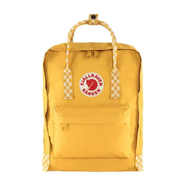 Fjallraven Kånken Classic Backpack 'ochre-chess Pattern - Yellow