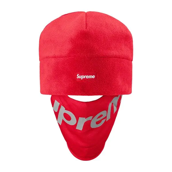 Supreme X Polartec Facemask Beanie - Red